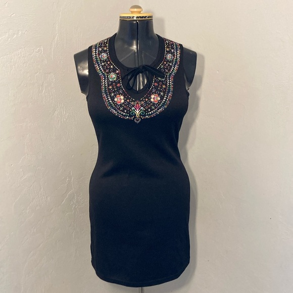 No Boundaries | Dresses | No Boundaries Black Floral Tieneck Dress ...